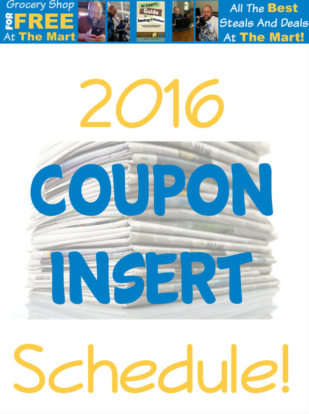 2016 Coupon Insert Schedule!